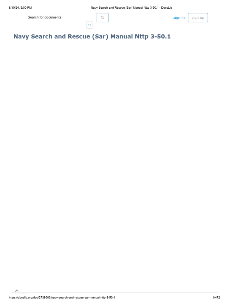 Navy Search and Rescue (Sar) Manual NTTP 3-50.1 - DocsLib | PDF