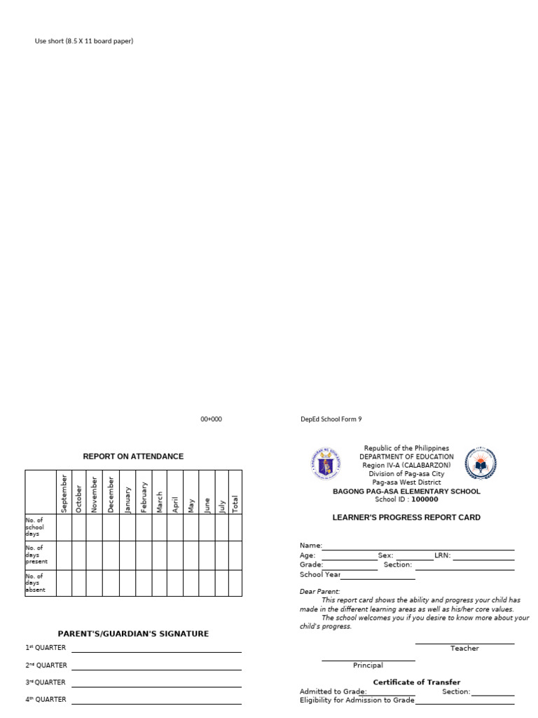 Elem Card Blank | PDF