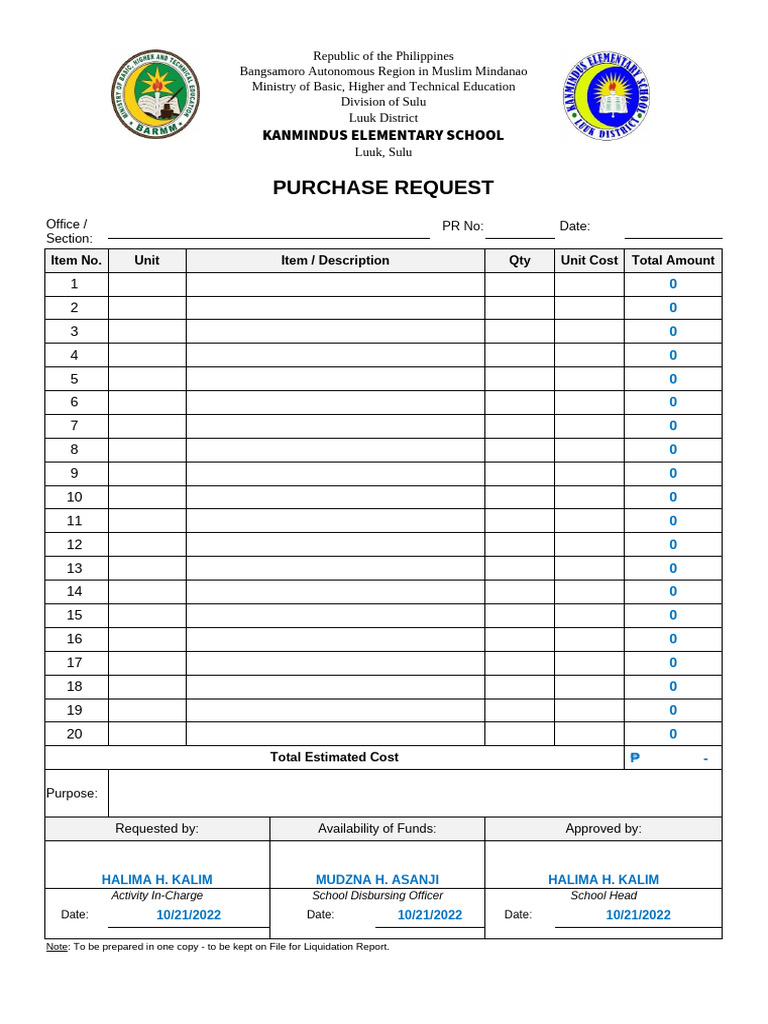 AUTOMATED Form 1 - Purchase Requisition KES 1 | PDF