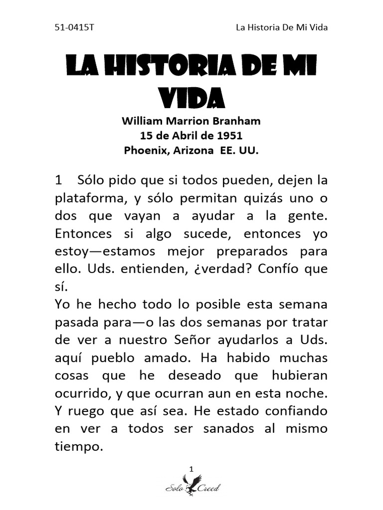 51-0415 La Historia de Mi Vida Hub | PDF