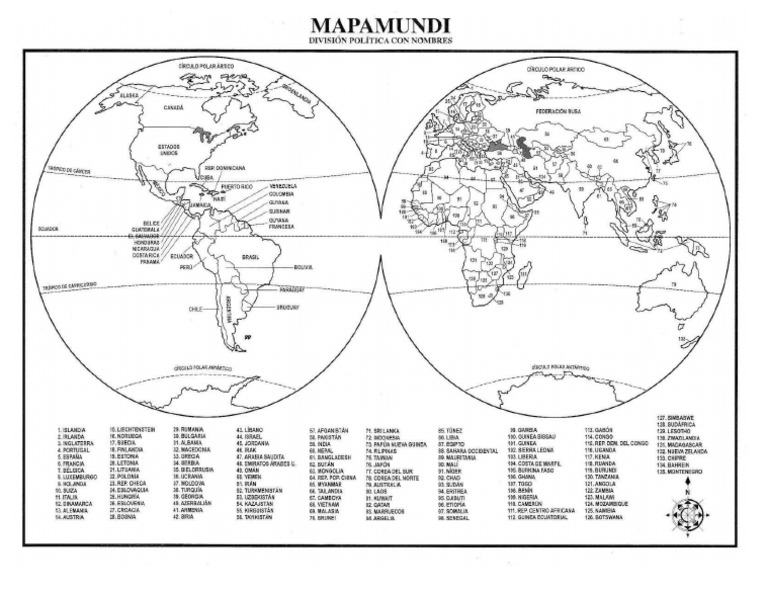 Mapa Mundi para Imprimir | PDF