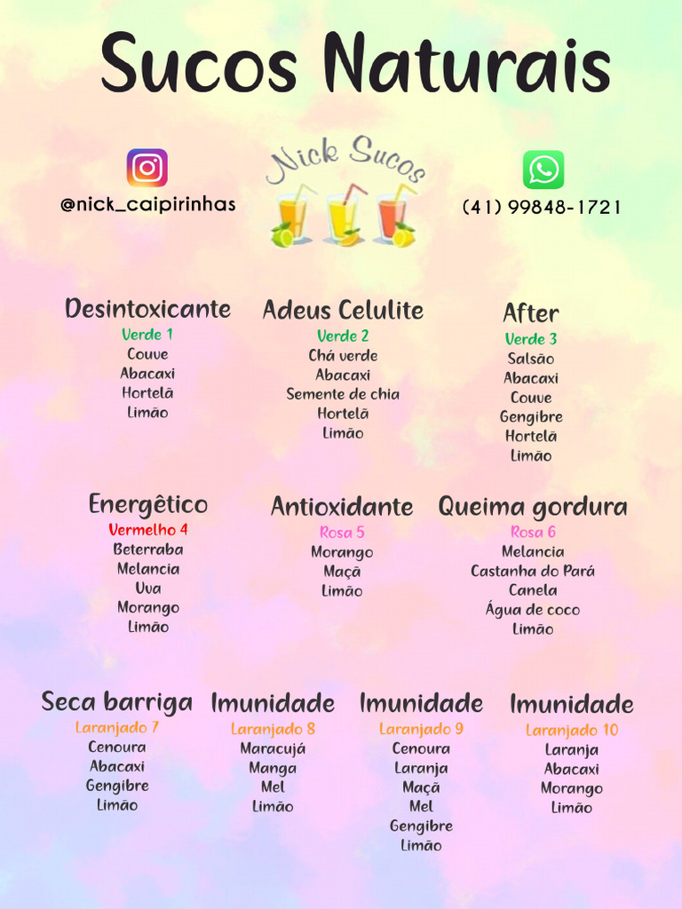 Cardápio Sucos 2 | PDF