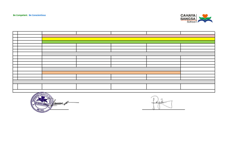 g6 Mandela - Time Table Es Tp. 2024-2025 | PDF