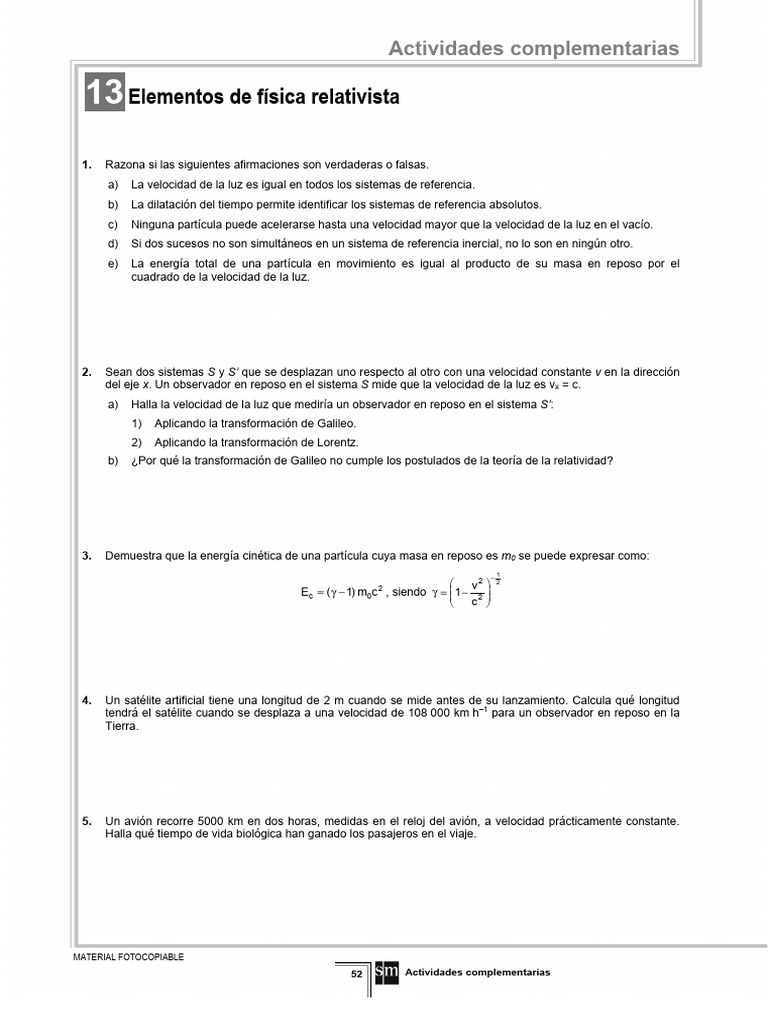 13 - Elementos de Física Relativista | PDF