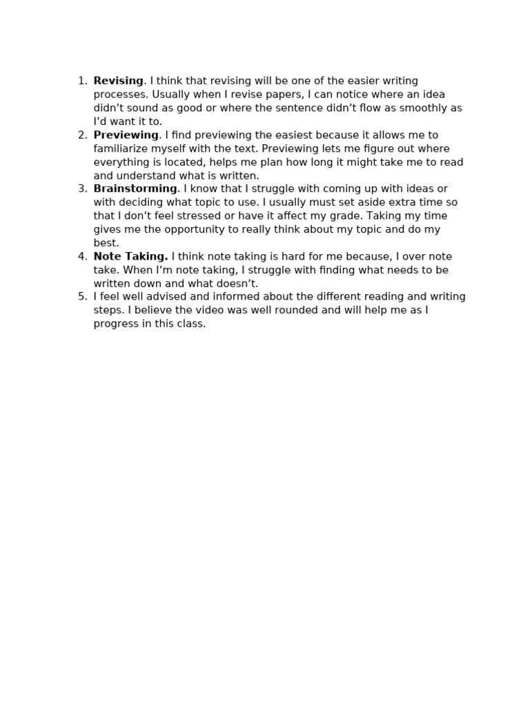 The Reading and Writing Process Guide | PDF
