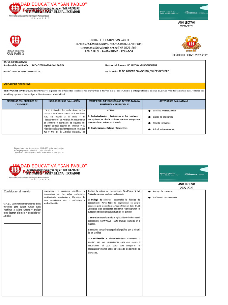 PUD DE 9NO EESS Pud 2 | PDF