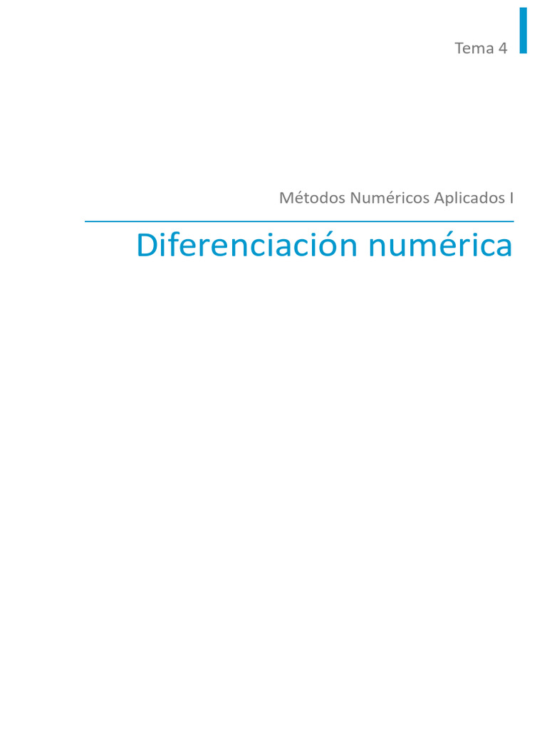 04 - Diferenciación Numérica | PDF | Diferencia finita | Análisis numérico