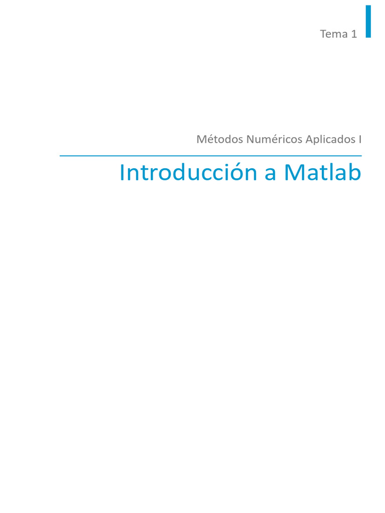 01 - Introducción A Matlab | PDF | Matriz (Matemáticas) | Archivo de computadora