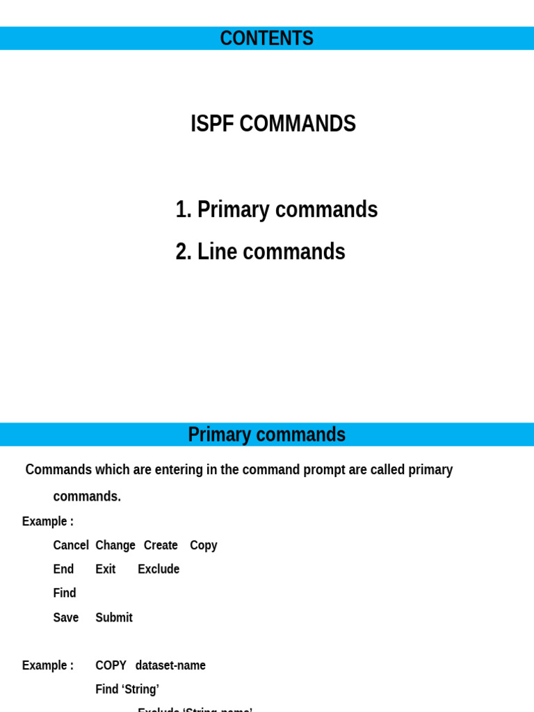 ISPF Commands | PDF
