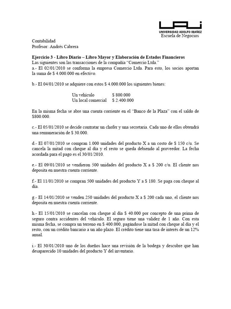 Ejercicio 2 Contabilidad | PDF | Bancos | Contabilidad