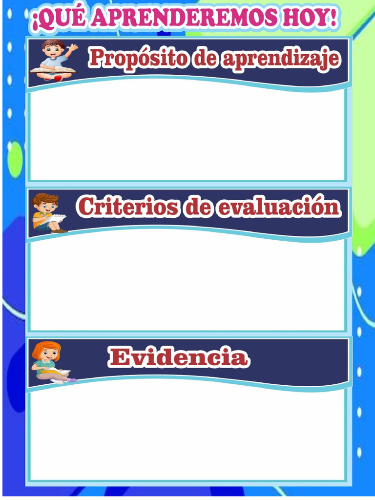 Cartel Proposito de Aprendizaje | PDF