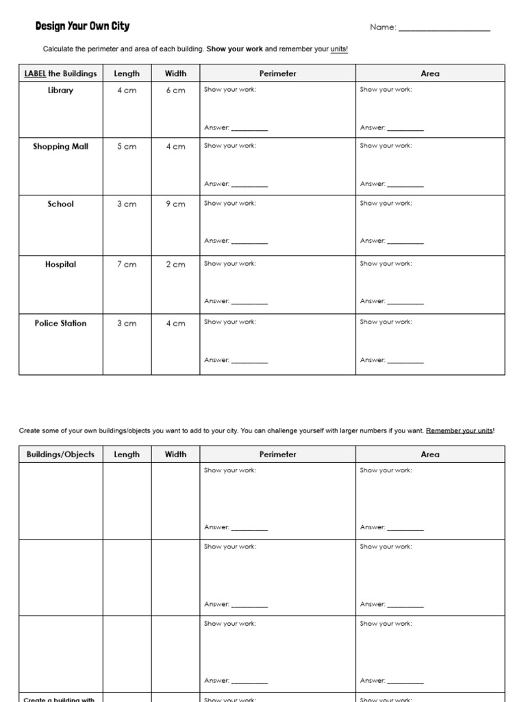 Measurement - Design Your Own City | PDF