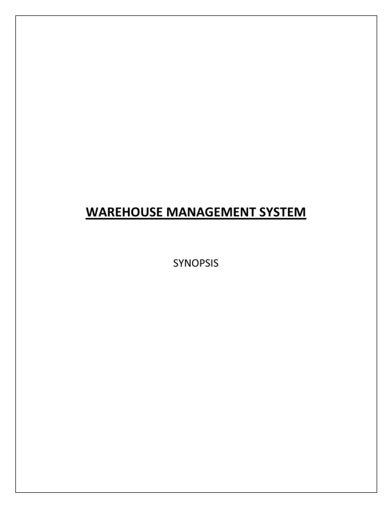 Warehouse Management System | PDF | Feasibility Study | Warehouse