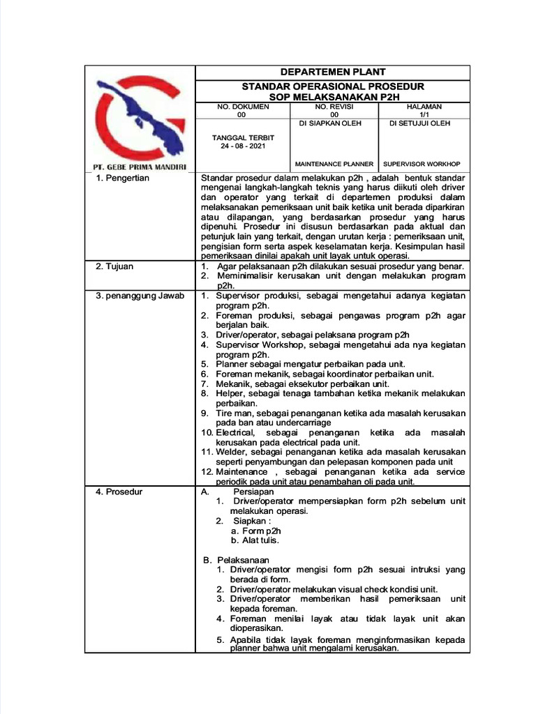 PDF 05 Sop p2h Compress | PDF