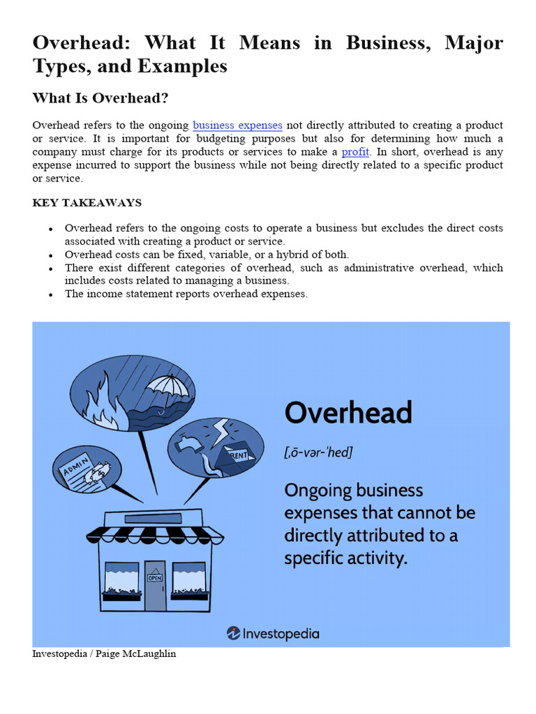 OVERHEAD Investopedia | PDF