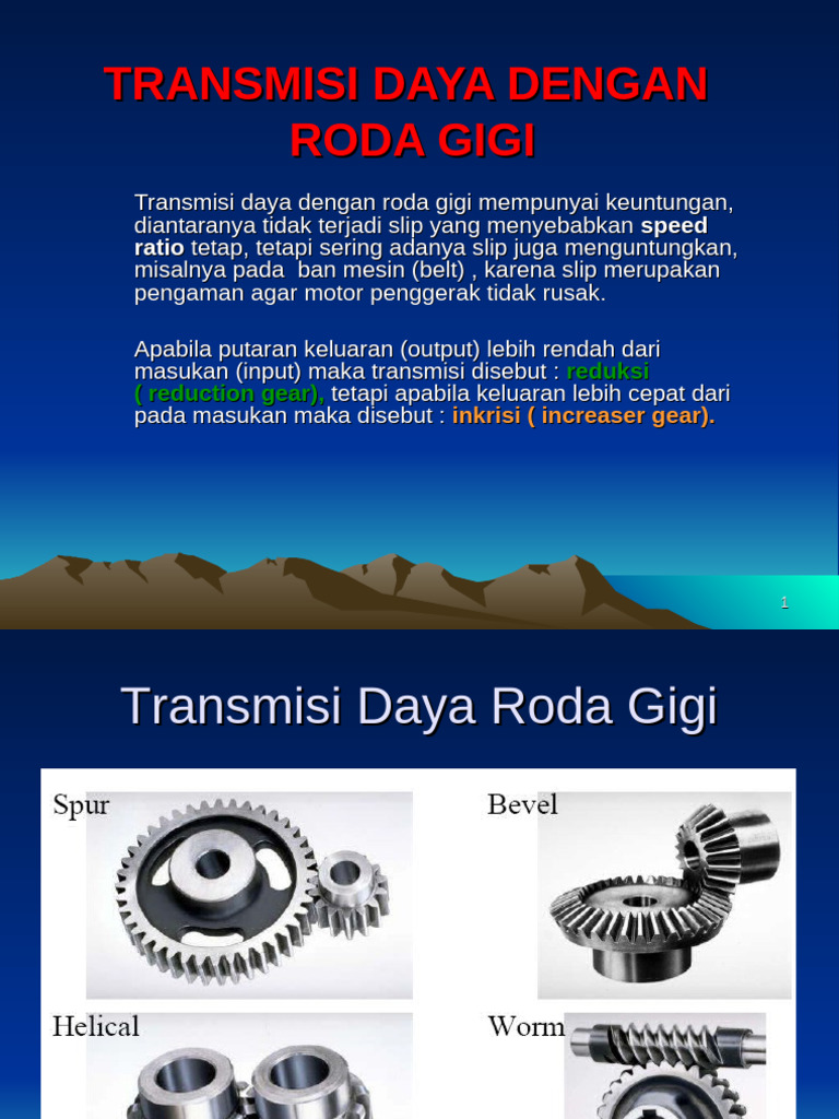 Transmisi Daya Dengan Roda Gigi | PDF