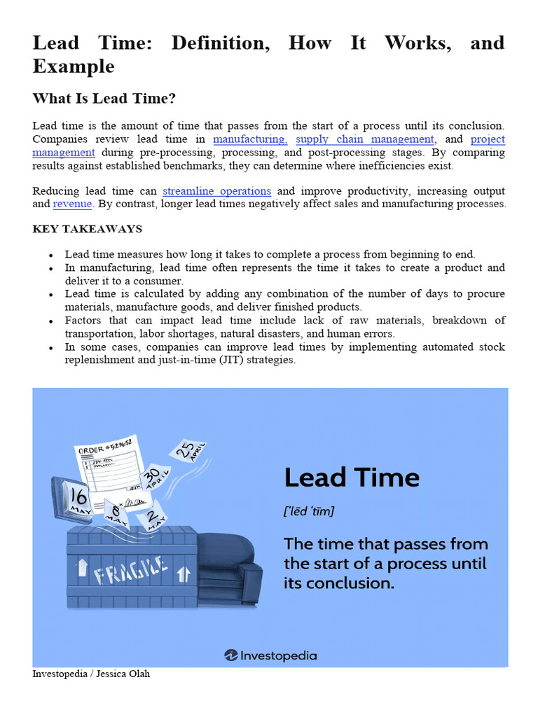 LEAD TIME - Business | PDF