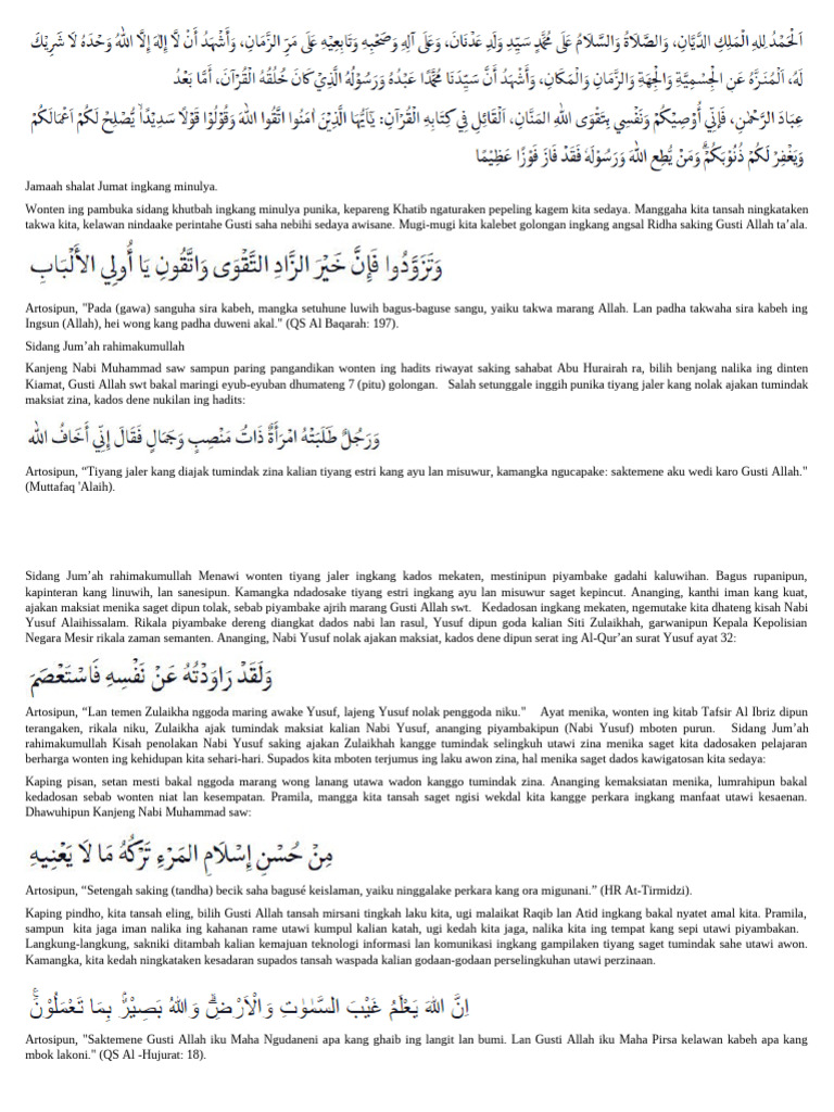 Khutbah Jumat: Menjaga Takwa dan Iman | PDF | Islamic Fundamentalism | Religion & Spirituality