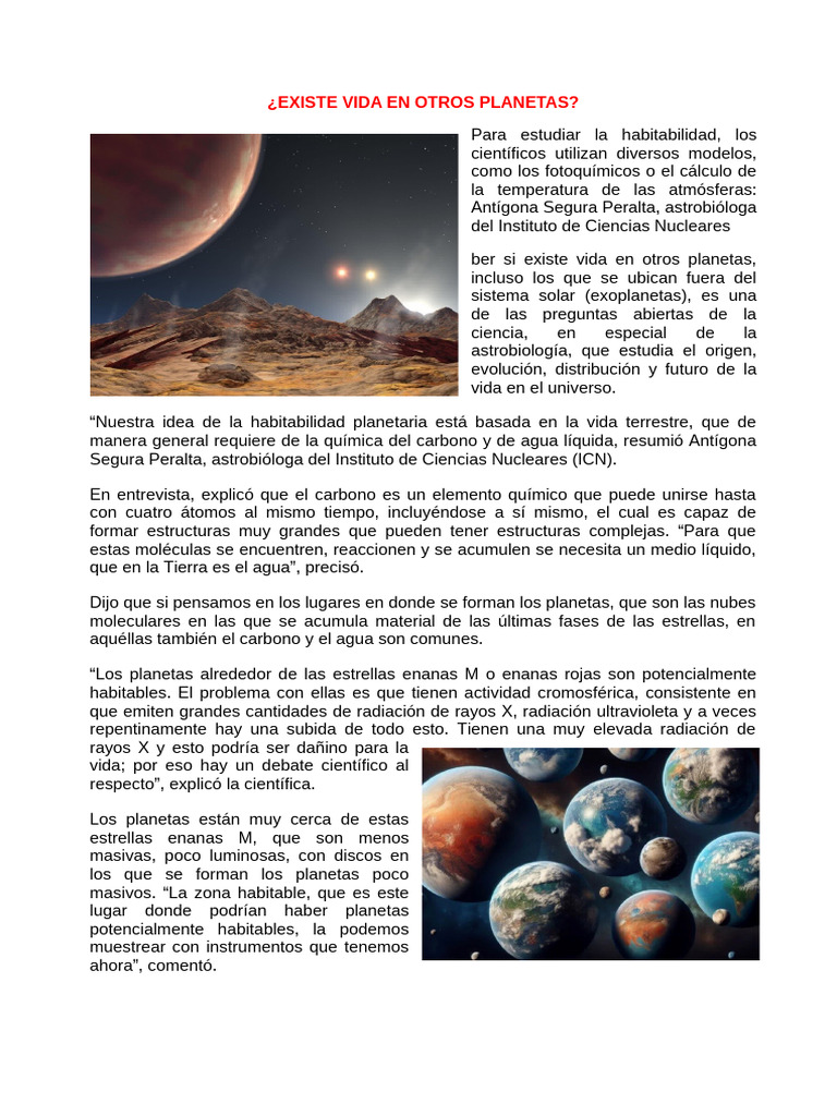 Existe Vida en Otros Planetas | PDF