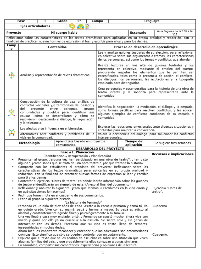 5to Grado Marzo - 04 Mi Cuerpo Habla (2023-2024) | PDF