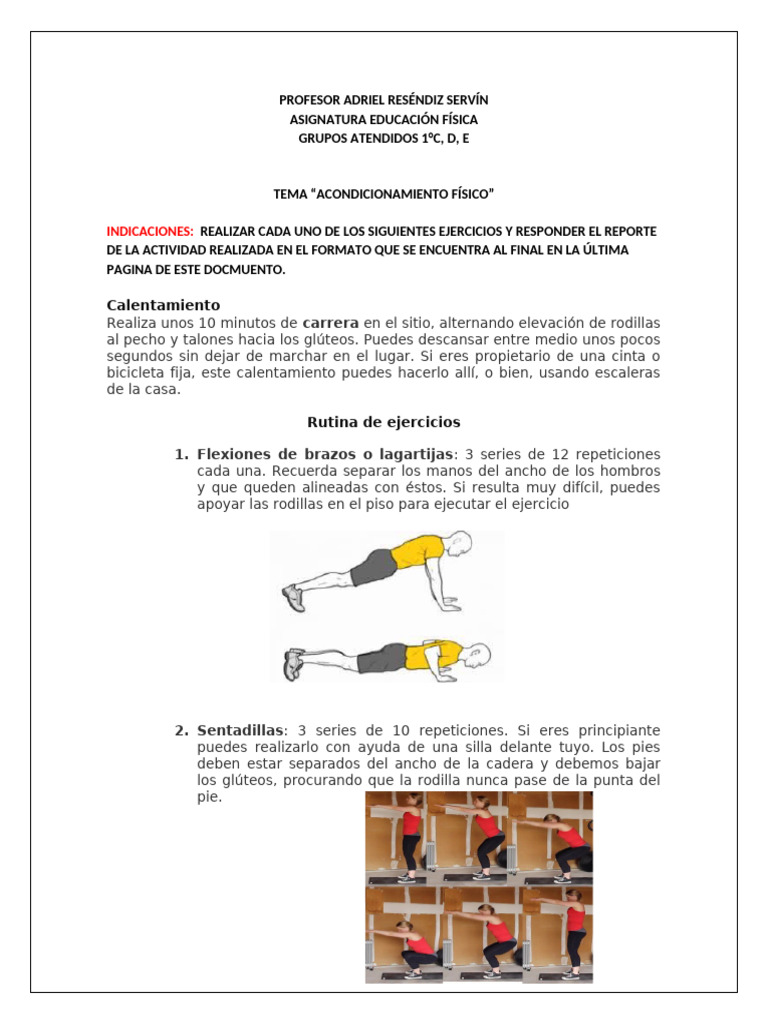 Actividad 9 Acondicionamiento Físico | PDF