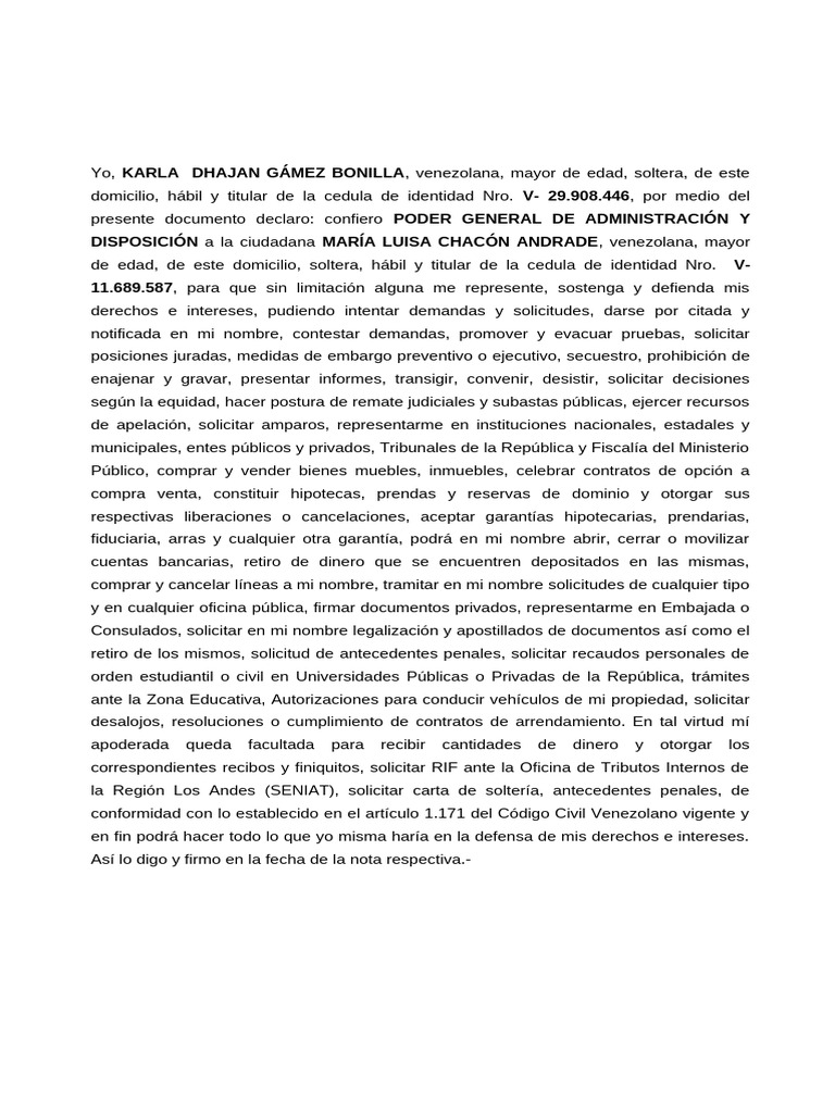 poder general de administracion | PDF