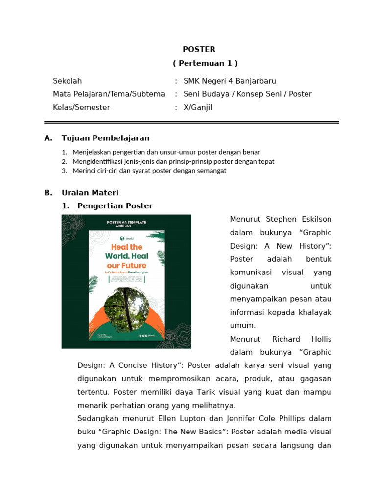 Bahan Ajar Poster | PDF