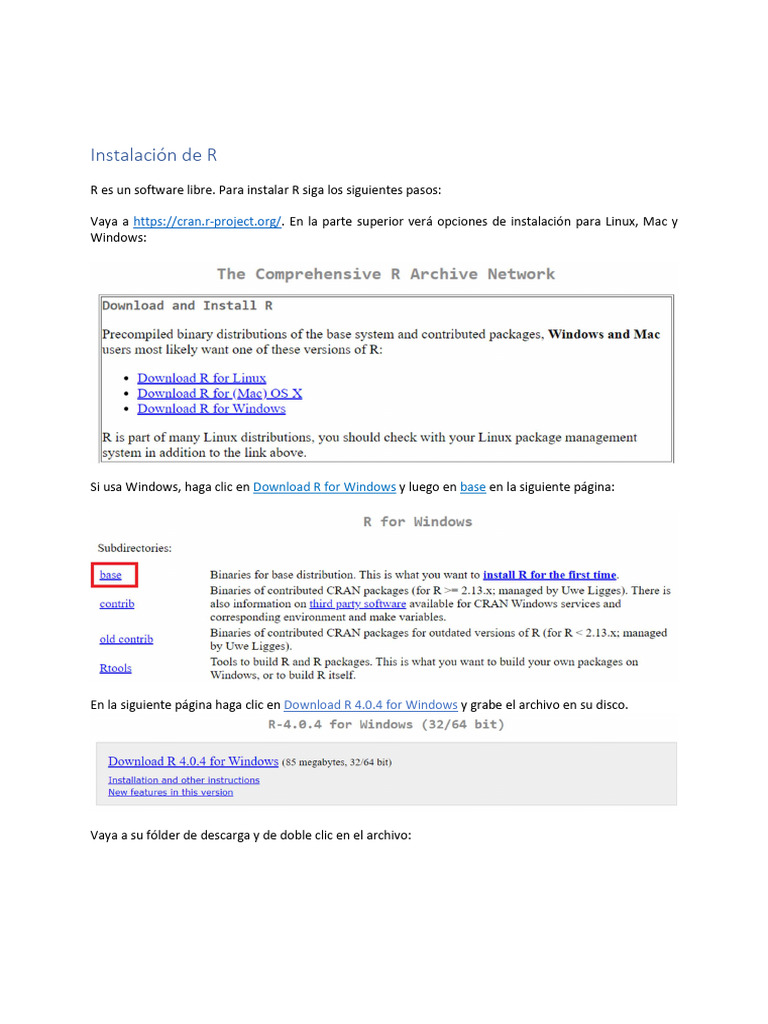 Instalación de R y RStudio | PDF
