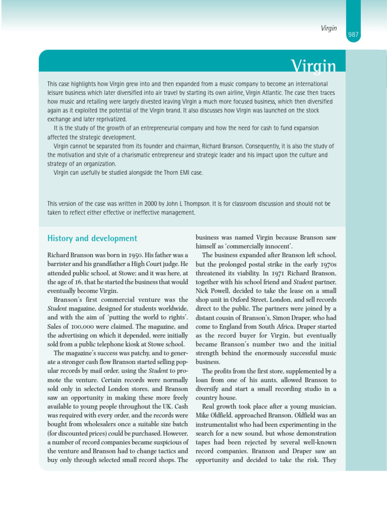 Virgin Case Study | PDF