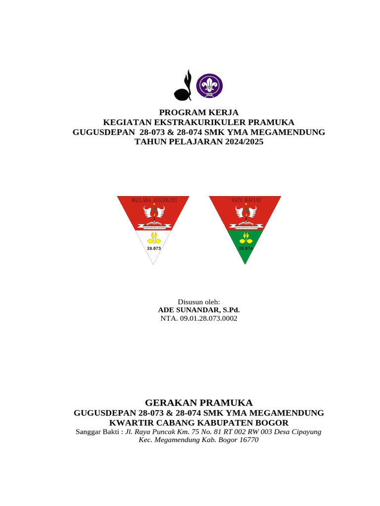 Program Kerja Gudep 28-073 & 28-074 TP 2024-2025 | PDF