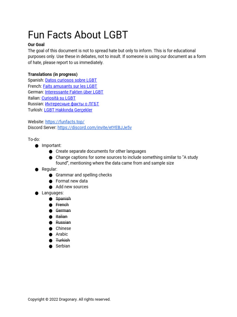 Fun Facts About LGBT | PDF