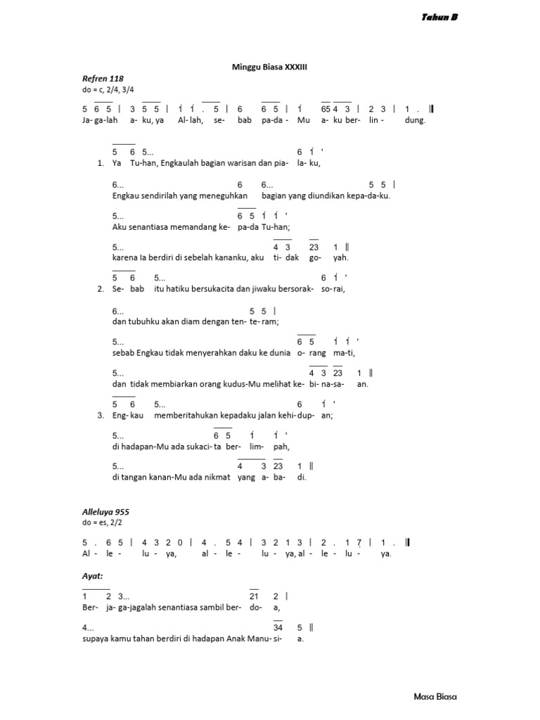 Minggu Biasa 33 Ed 2020 | PDF