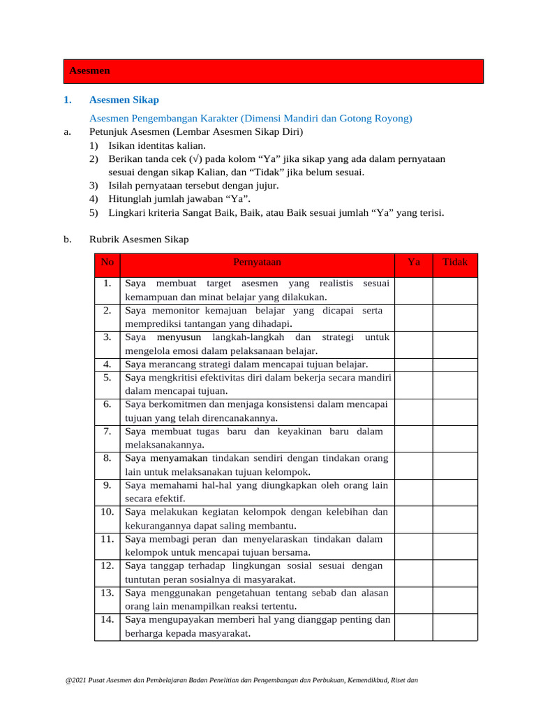 Rubrik Penilaian | PDF