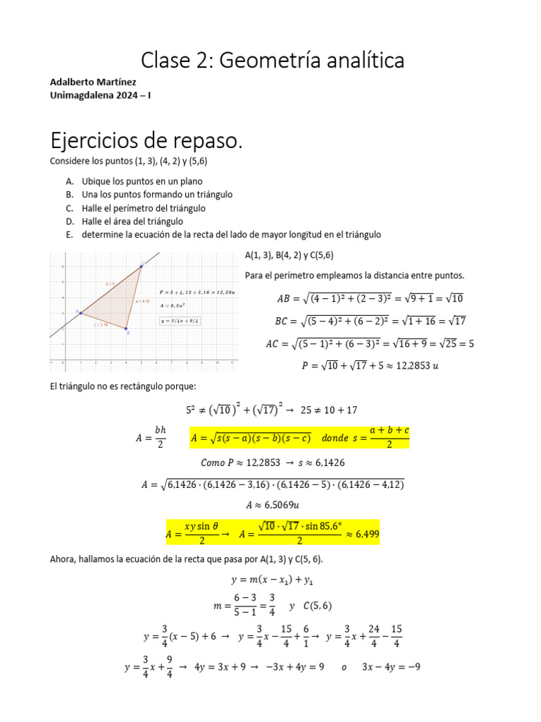 Clase 2 Division de Un Segmento y Rectas | PDF | Línea (geometría ...