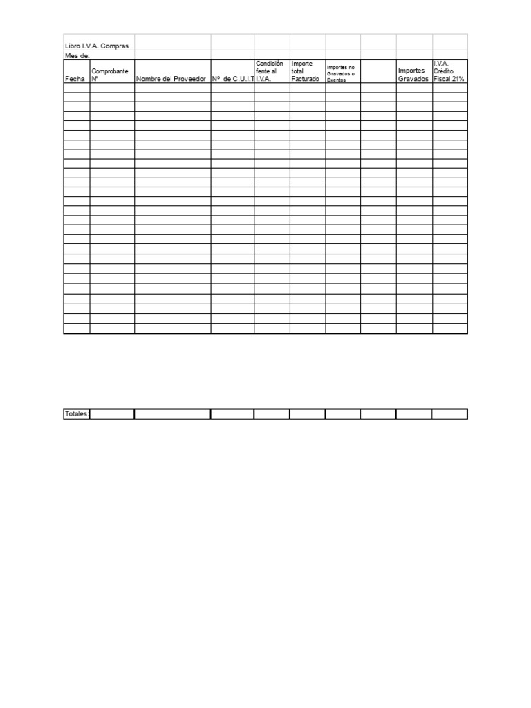 Libro IVA Compras - 080046 | PDF