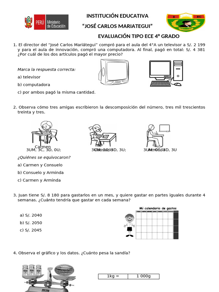 Evaluación Tipo Ece 4 | PDF