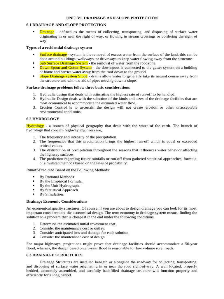 CE 333 Unit 6 (Reviewer) | PDF