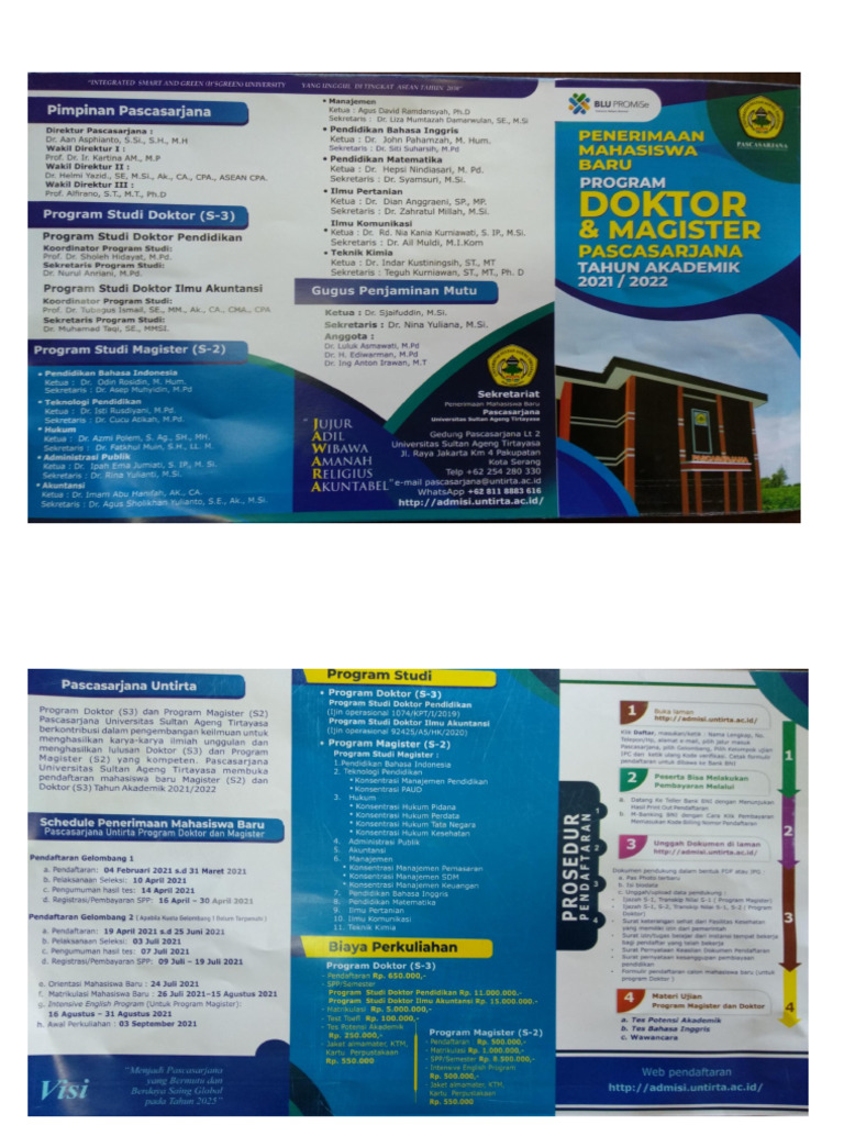 Brosur Pascasarjana Untirta | PDF