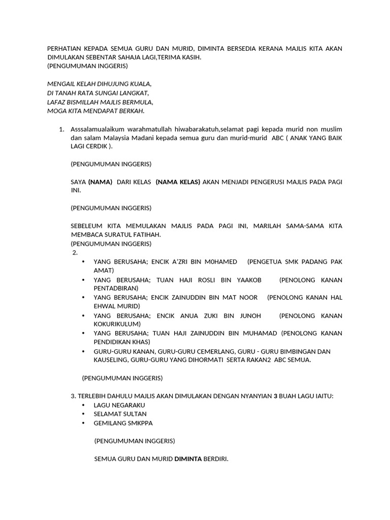 Emcee Dalam BM | PDF