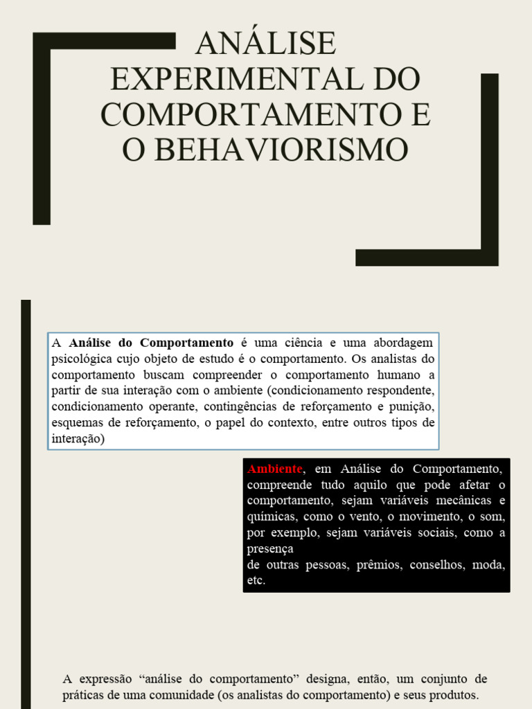 Analise Do Comportamento Behaviorismo | PDF