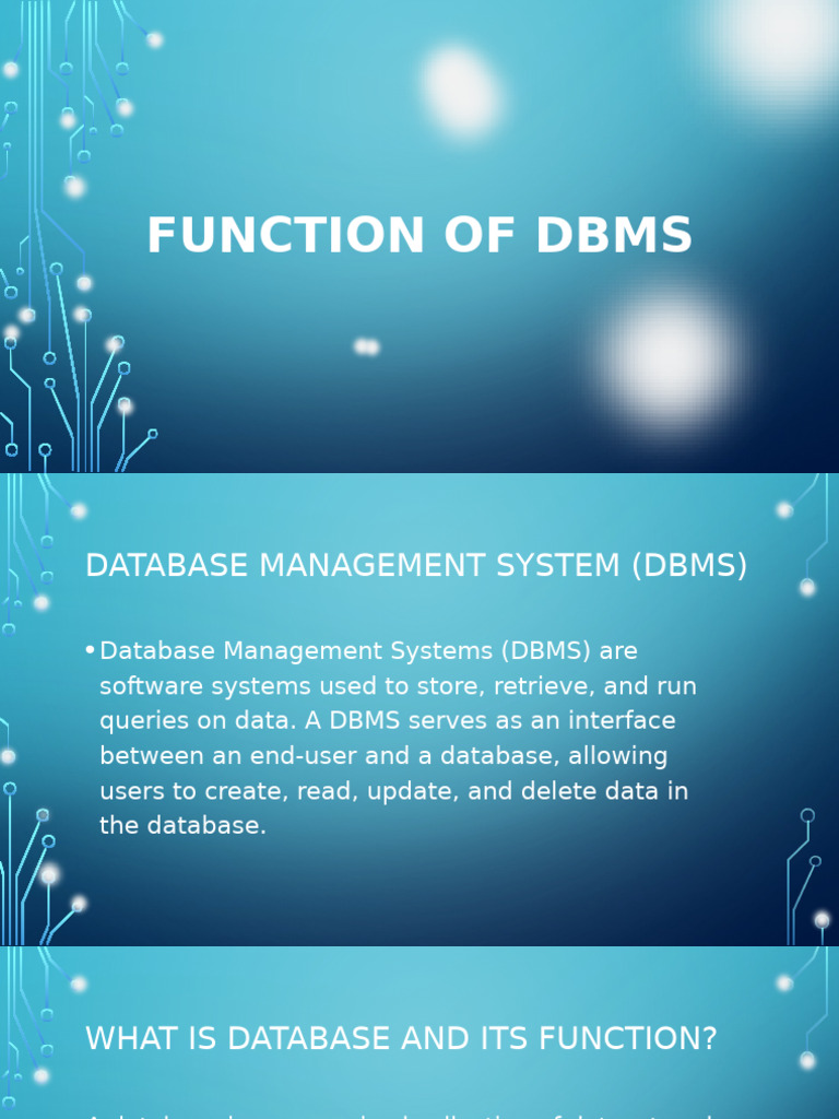 Function of Dbms 065734 | PDF Function of Dbms 065734 | PDF