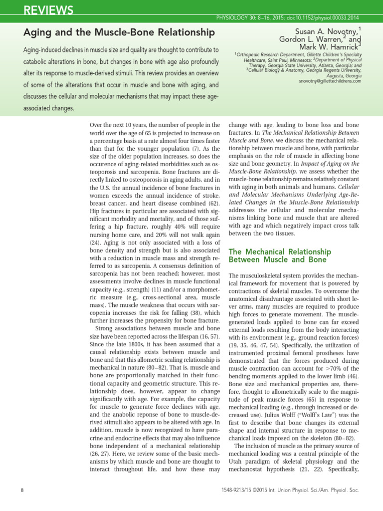 26 Aging and The Muscle-Bone Relationship | PDF
