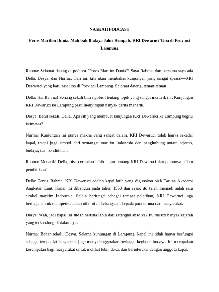 Naskah Podcast | PDF | Seni