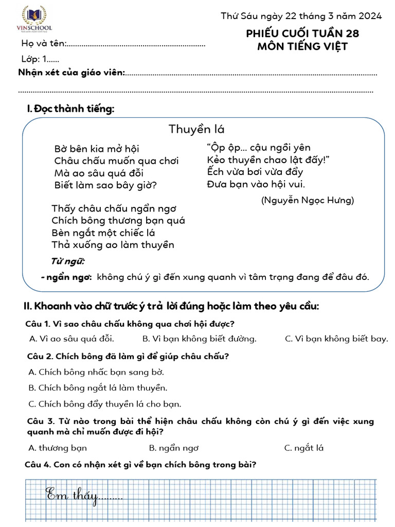 Phieu Cuoi Tuan 28 | PDF