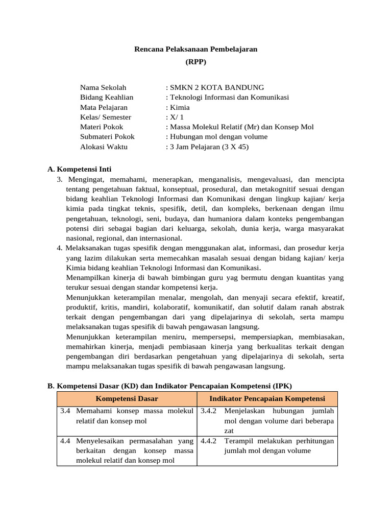 RPP Konsep Mol 2 | PDF