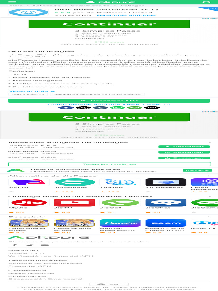 Descarga de APK de JioPages para Android | PDF