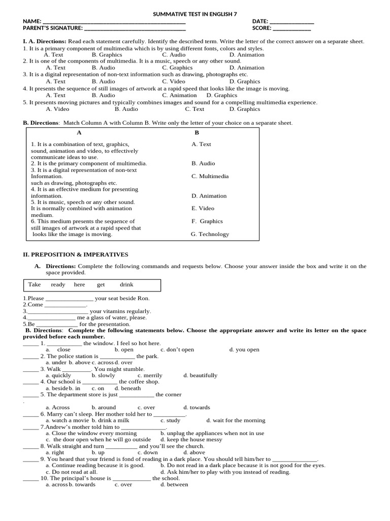 Summative 3rd Quarter | PDF