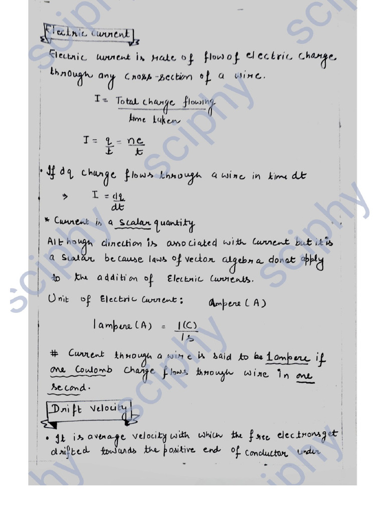 Current Electricity Notes | PDF