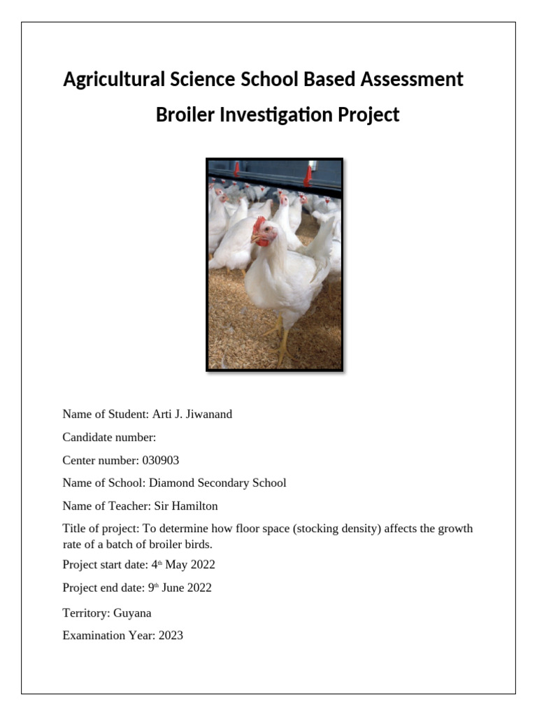 Broiler Production SBA | PDF | Poultry Farming | Broiler