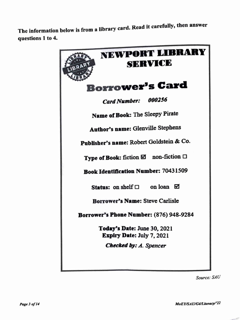 Grade 4 Literacy PEP4 2022 | PDF